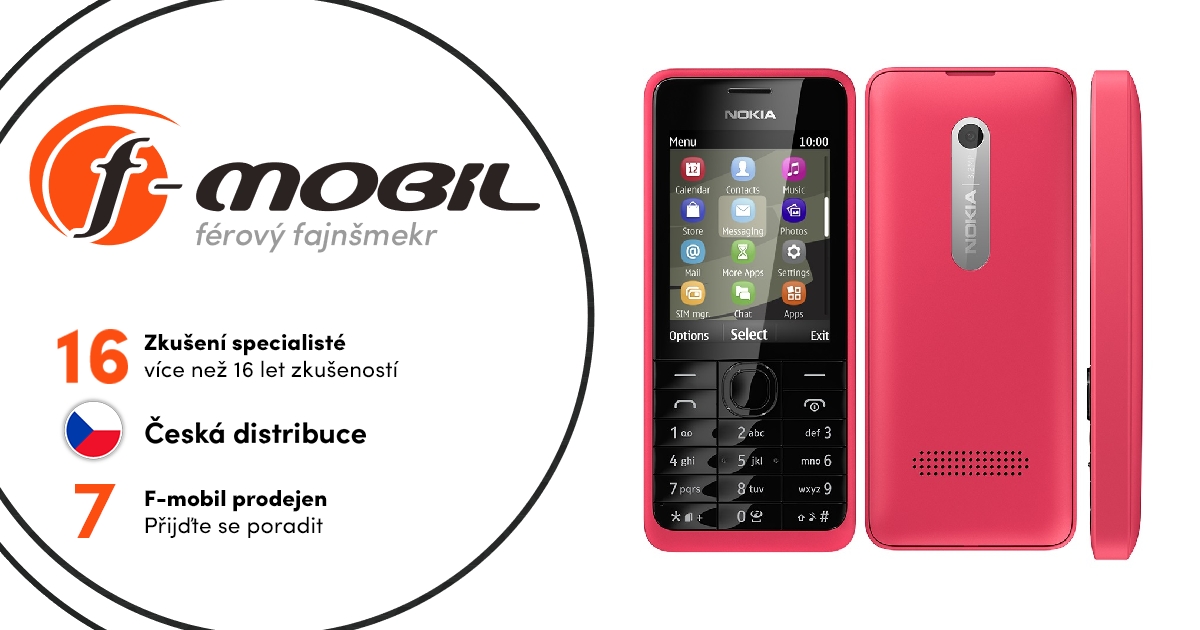 Nokia 301 Dual SIM Fuchsia | F-mobil.cz