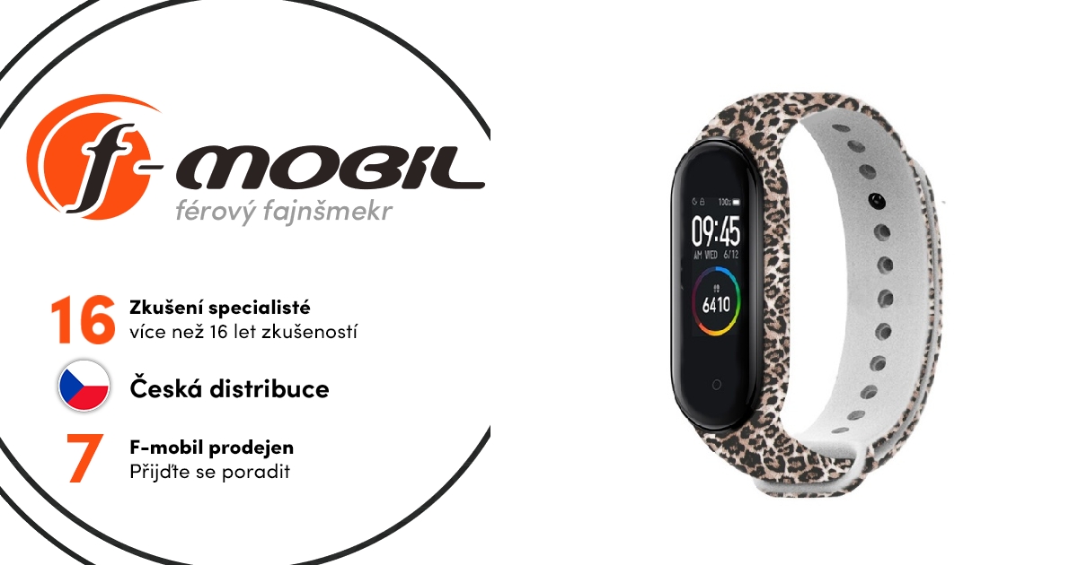 Silikonový řemínek Rhinotech Strap pro Xiaomi Mi Band 3/4, motiv gepard ...