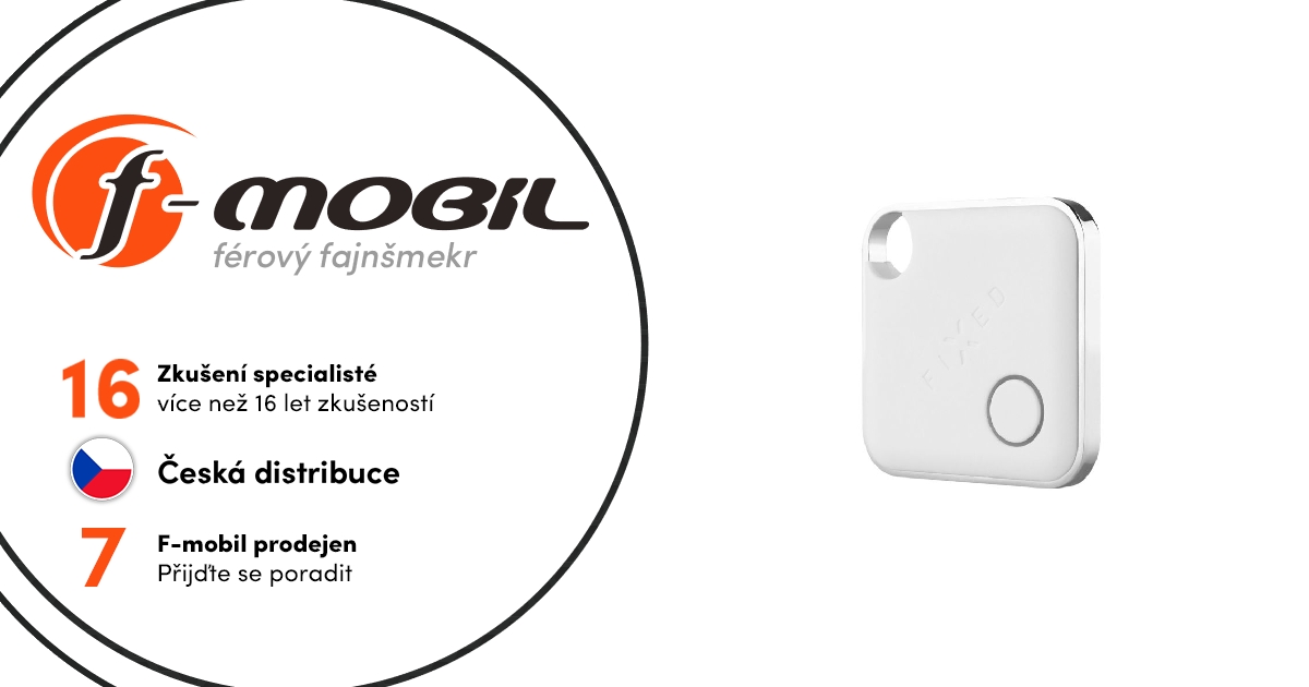 Smart tracker FIXED Tag s podporou Find My, bílá | F-mobil.cz