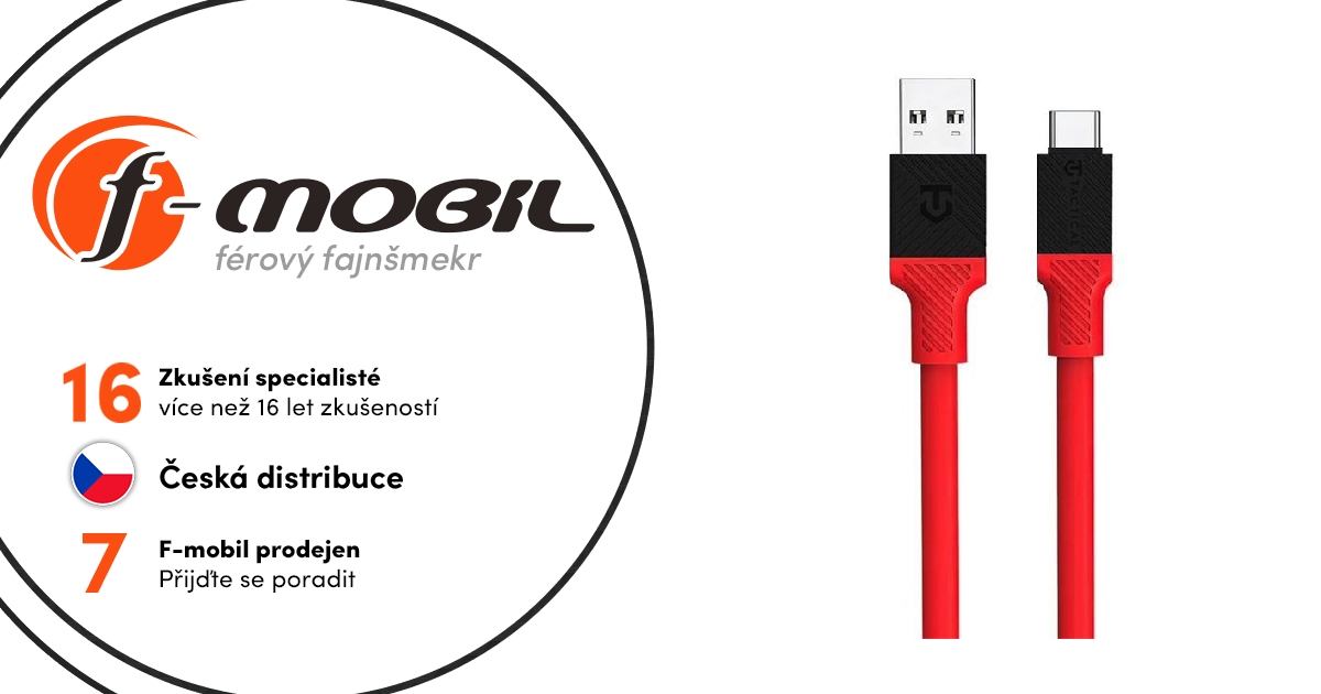 Kabel Tactical Fat Man Cable USB-A/USB-C 1m, červená | F-mobil.cz