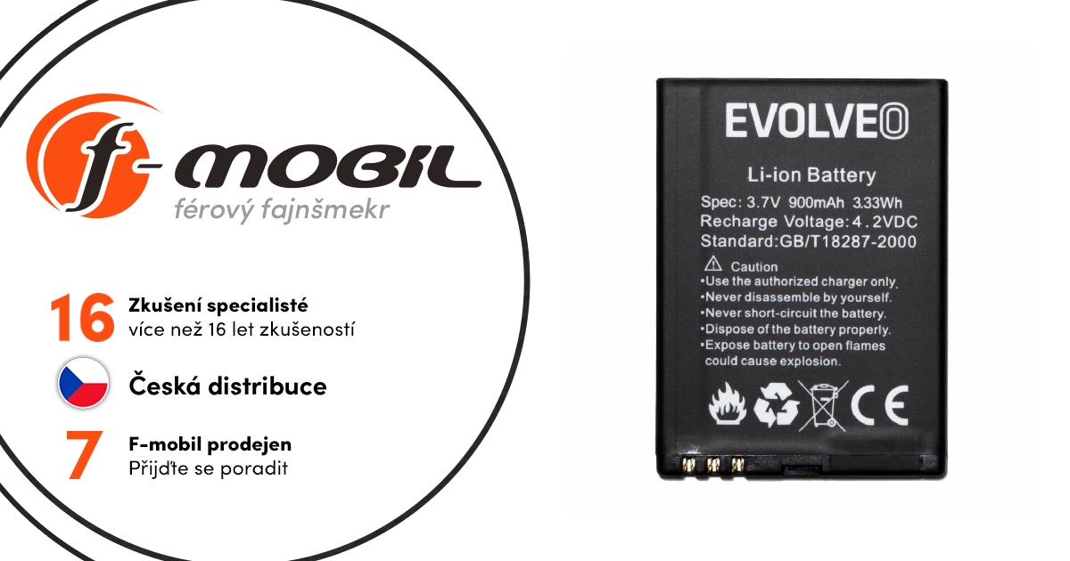 EVOLVEO originální baterie 900 mAh pro EasyPhone EG | F-mobil.cz