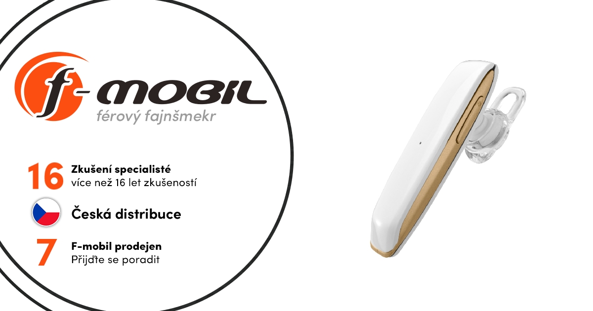Bluetooth headset FIXED Talk A2DP multipoint bílý | F-mobil.cz