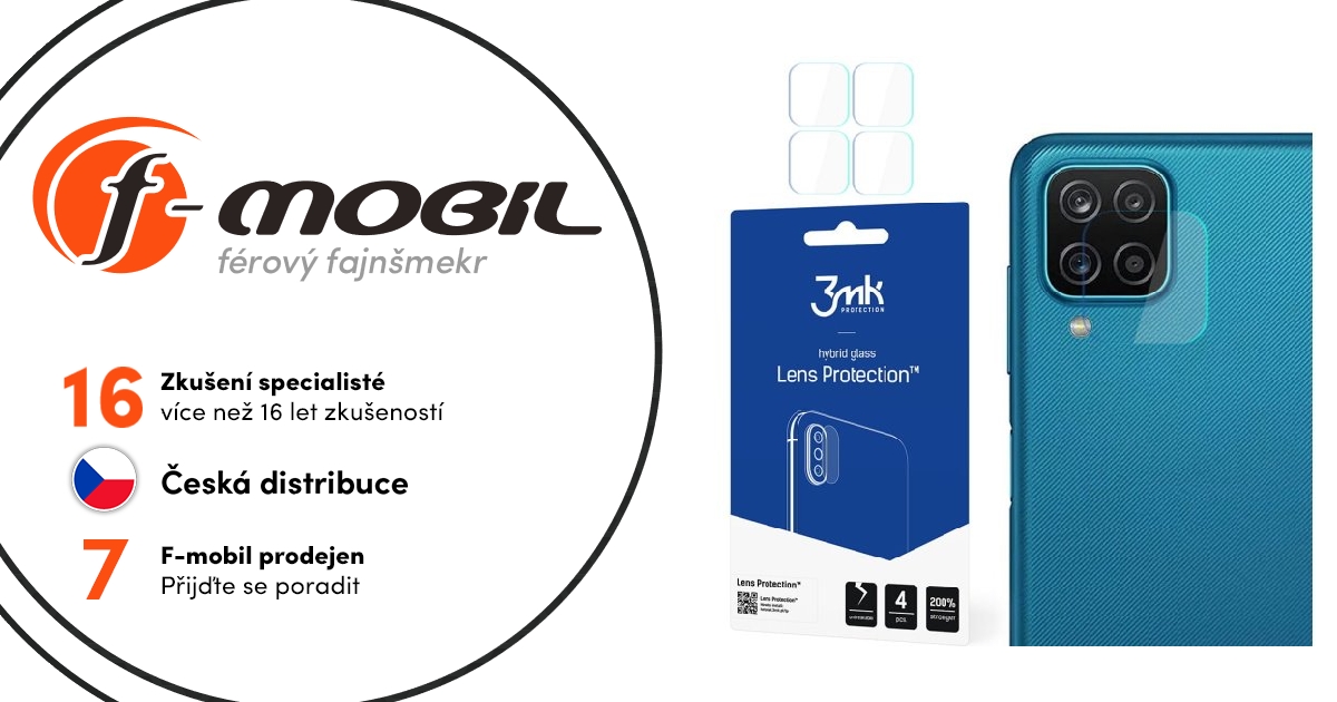 Hybridní sklo 3mk Lens ochrana kamery pro Samsung Galaxy M12, (4ks) | F ...